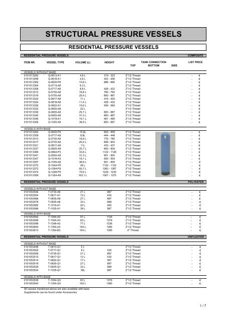 structural pressure vessels