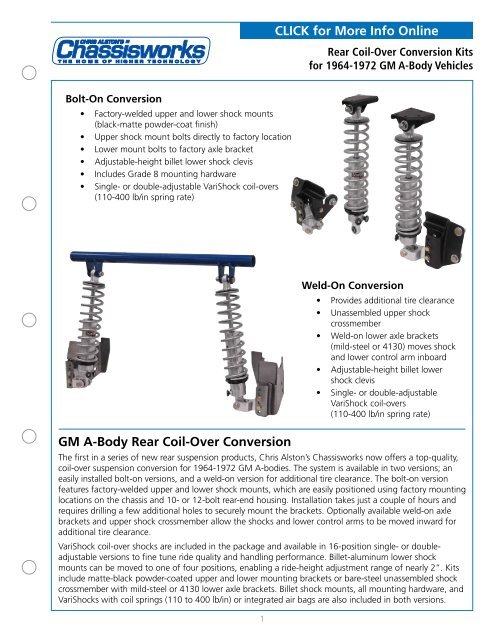 Data Sheet - Chris Alston's Chassisworks
