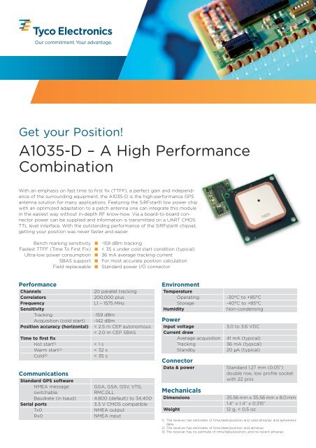 Vincotech A1035 short datasheet PDF - Open GPS Tracker