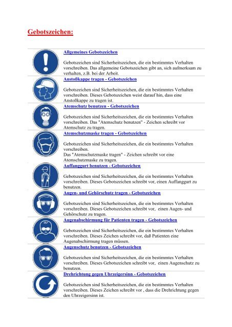 Sicherheitszeichen Und-symbole Und Ihre Bedeutung