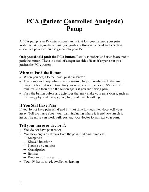 PCA (Patient Controlled Analgesia) Pump - the Exchange