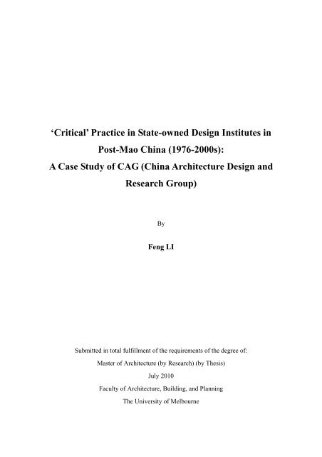 China Architecture Design and Research Group - University of ...