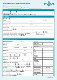 QUADRANT MARINE POLICY PROPOSAL FORM - Boat Insurance