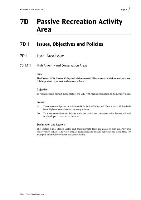 7D Passive Recreation Activity Area - Hutt City Council