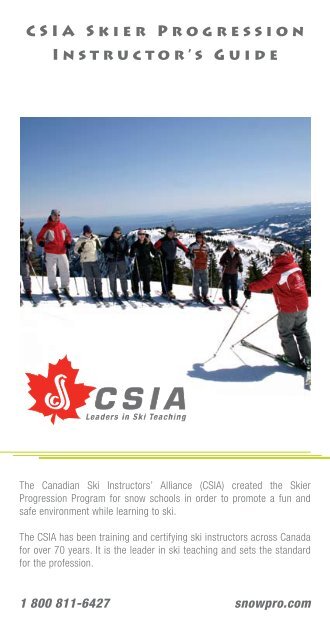 CSIA Skier Progression Instructor's Guide - SnowPro.com