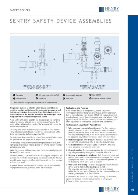 SENTRY SAFETY DEVICE ASSEMBLIES - Henry Technologies