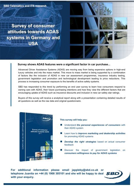 Survey of consumer attitudes towards ADAS systems - SBD