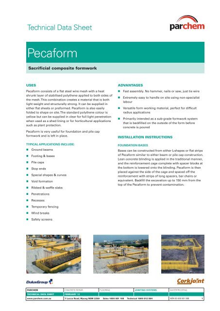 Pecaform TDS - Parchem