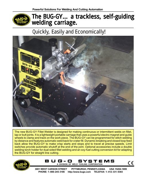 The BUG-GYâ ¦ a trackless, self-guiding welding ... - Sveiseeksperten