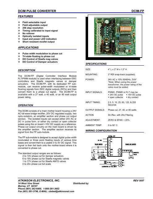 DCIM PULSE CONVERTER DCIM-FP - Atkinson Electronics Inc