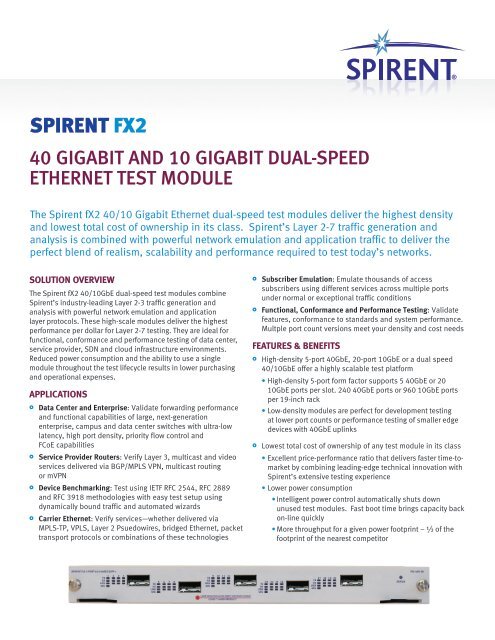 Spirent_fX2_datasheet - Spirent Communications