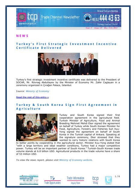 Turkey's First Strategic Investment Incentive Certificate Delivered ...