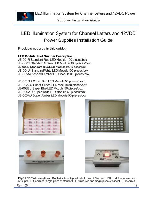 LED Illumination System for Channel Letters and 12VDC Power ...