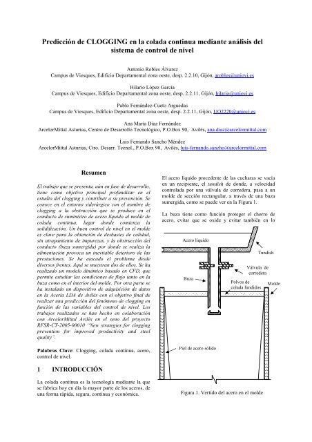 PredicciÃ³n de CLOGGING en la colada continua mediante ... - CEA