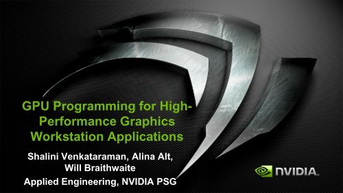 GPU Programming for High- Performance Graphics Workstation ...