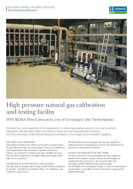 Brochure Flow laboratory - DNV Kema