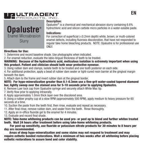 Opalustre - Ultradent Products, Inc.