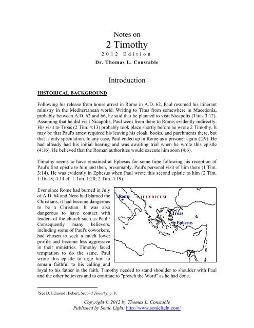 Notes on 2 Timothy - Sonic Light