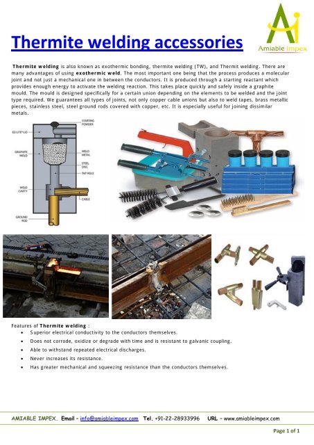 Thermite Welding Accessories - Amiable Impex