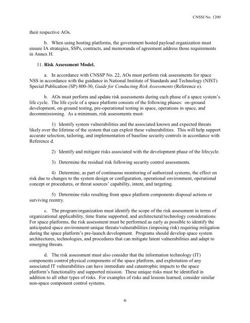 CNSSI No. 1200 Reference