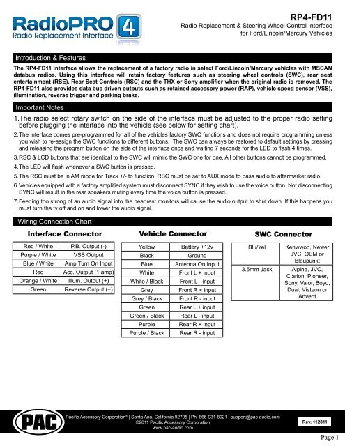 RP4-FD11 - PAC Audio