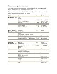 Science 3-12 Experiments Material List (Any experiment with and â€œa ...