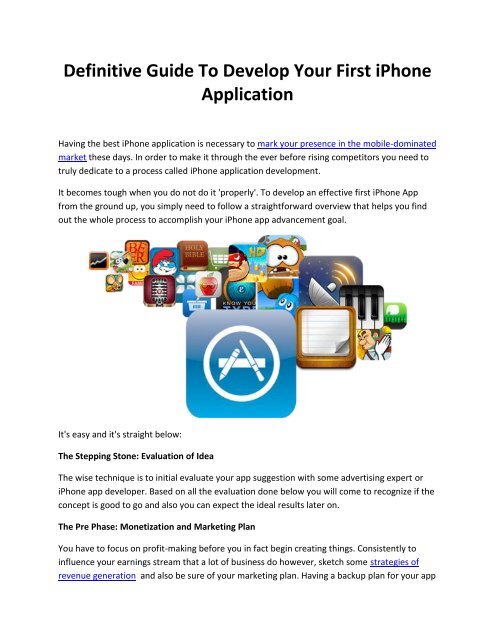 Definitive Guide To Develop Your First iPhone Application
