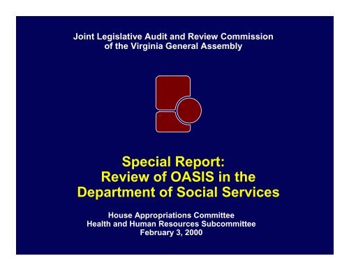 Oasis System in the Department of Social Services - Virginia Joint ...