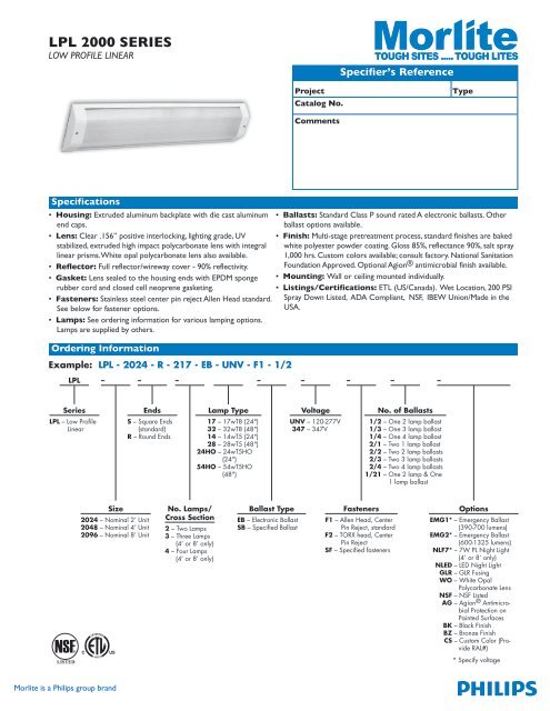 LPL 2000 SERIES - Morlite Systems