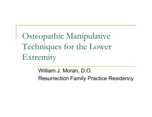 Lower extremity O.M.T.