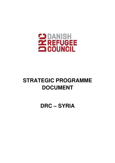strategic programme document drc â syria - Danish Refugee Council