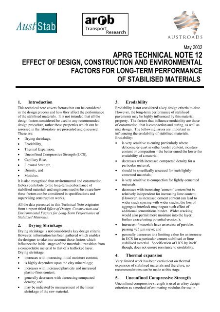 APRG tech note template - Austroads
