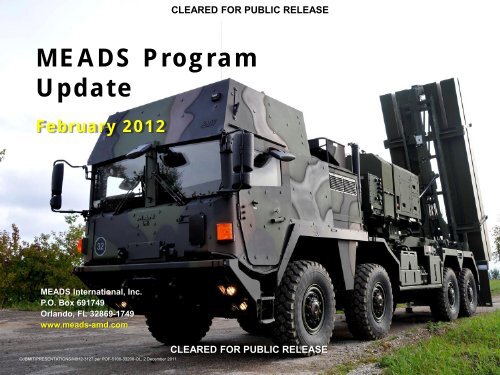 MEADS Program Update - The Medium Extended Air Defense System