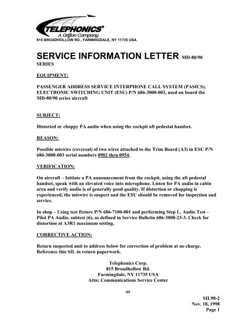 Service Letter 98-2