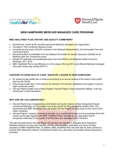 new hampshire medicaid managed care program - BMC HealthNet ...