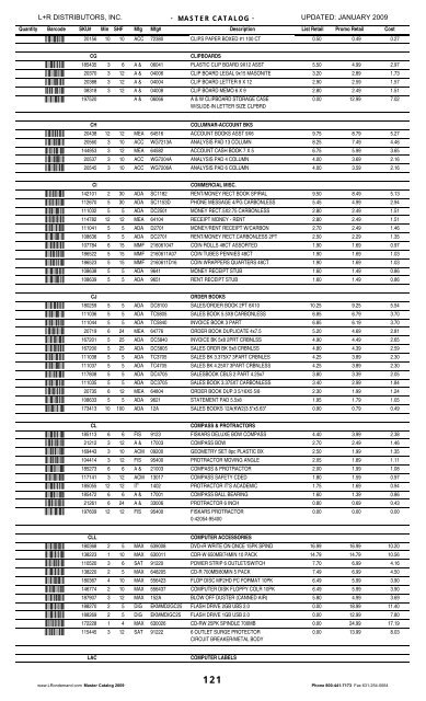 L+R DISTRIBUTORS, INC.