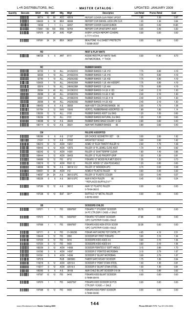 L+R DISTRIBUTORS, INC.