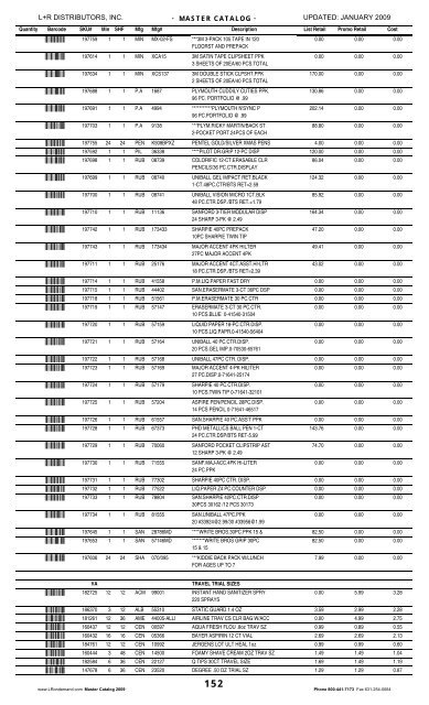 L+R DISTRIBUTORS, INC.