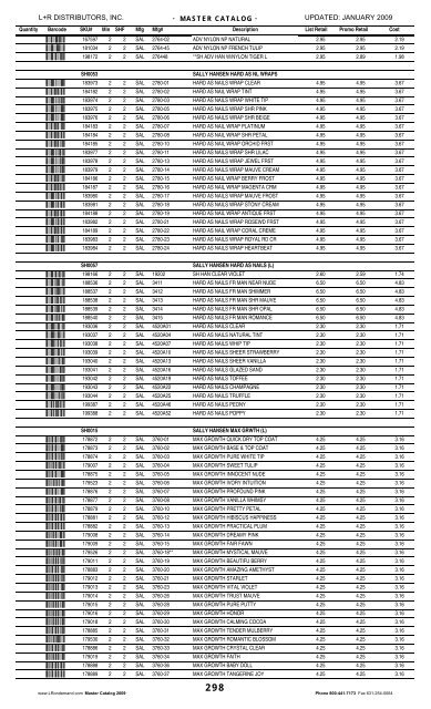 L+R DISTRIBUTORS, INC.