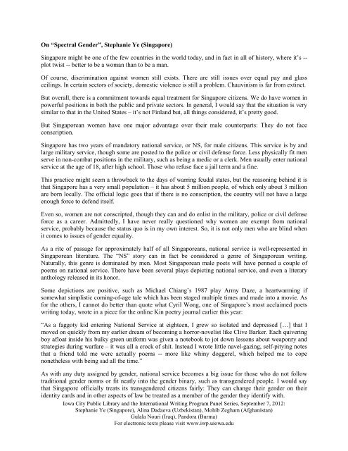 paper - International Writing Program