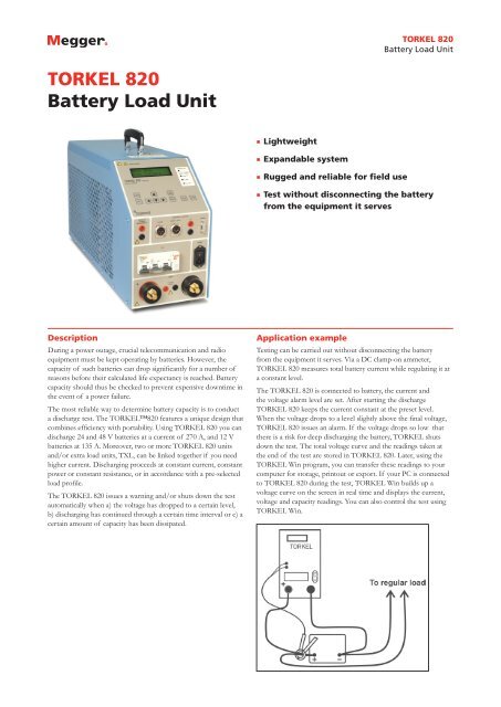 TORKEL 820 Battery Load Unit - Unitronics Electric