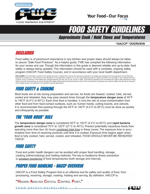 FWE Food Safety Guidelines - FWE.com