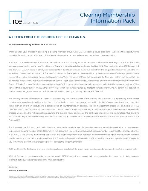 ICE Clear U.S. Membership Information