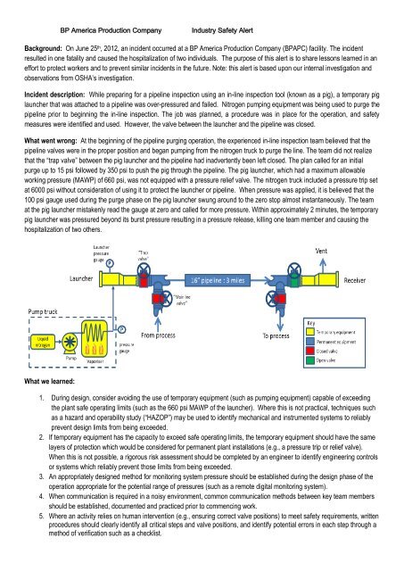 BP Industry Safety Alert