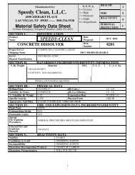 Material Safety Data Sheet - OSHA 174 - SPEEDY-CLEAN