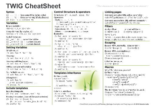 TWIG CheatSheet