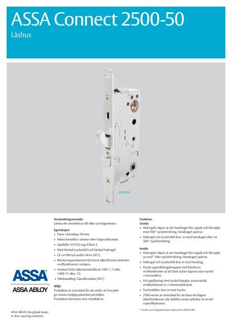 ASSA Connect 2500-50 - ASSA OEM
