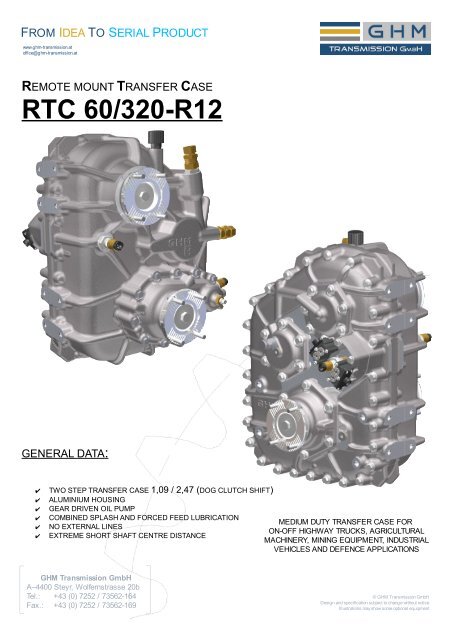 transfer case rtc 60/320-r12 - GHM Transmission GmbH