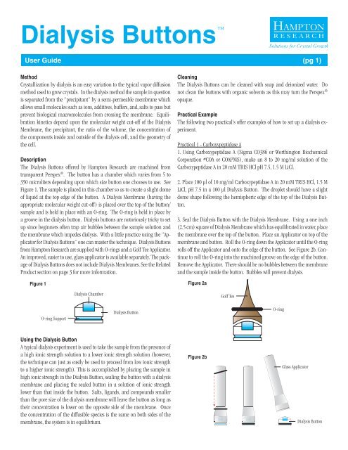 Dialysis Button User Guide - Hampton Research