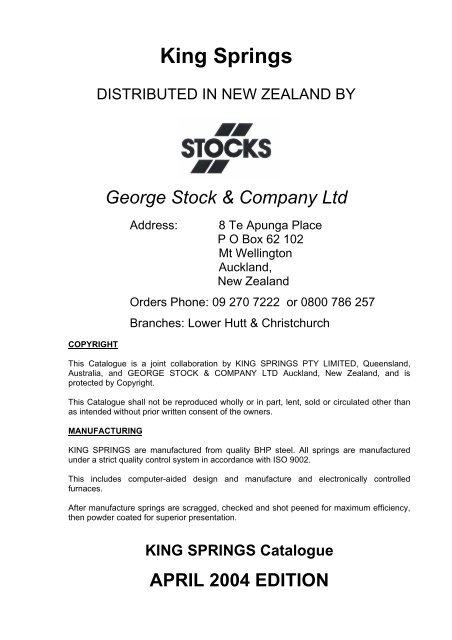 King Springs - George Stock & Company